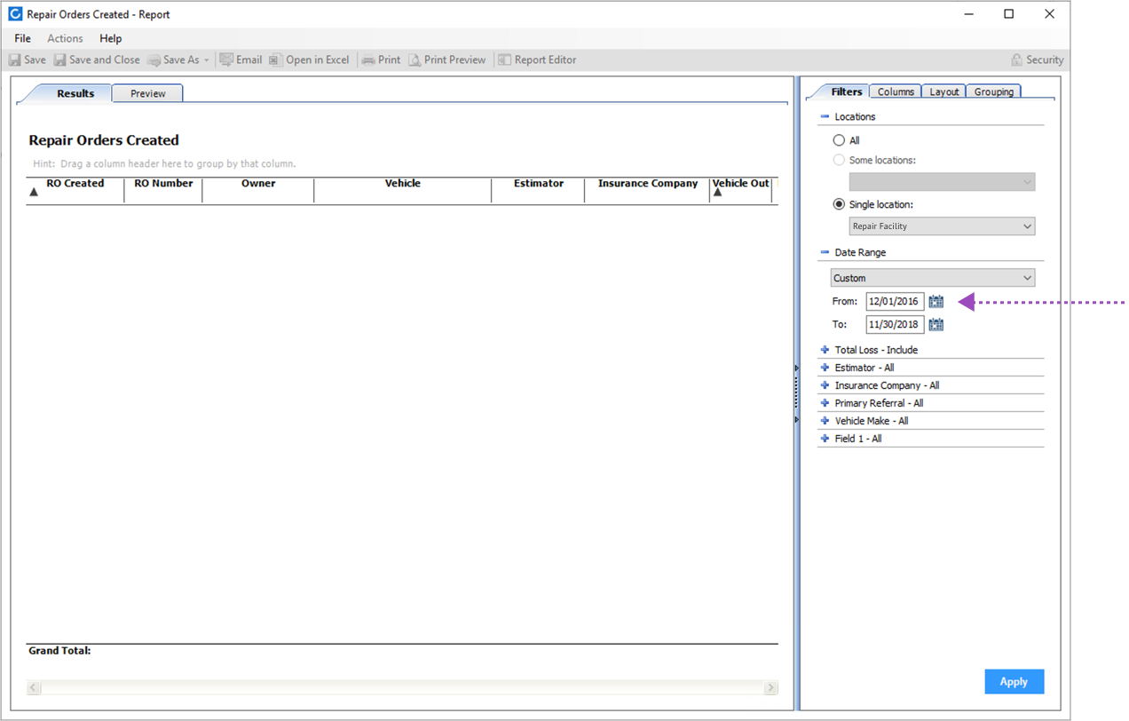 Running System Reports for Historical Data – CCC Knowledge Base